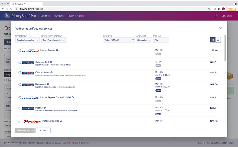 Logiciel PitneyShip® Pro, expéditons d'entreprise | Pitney Bowes