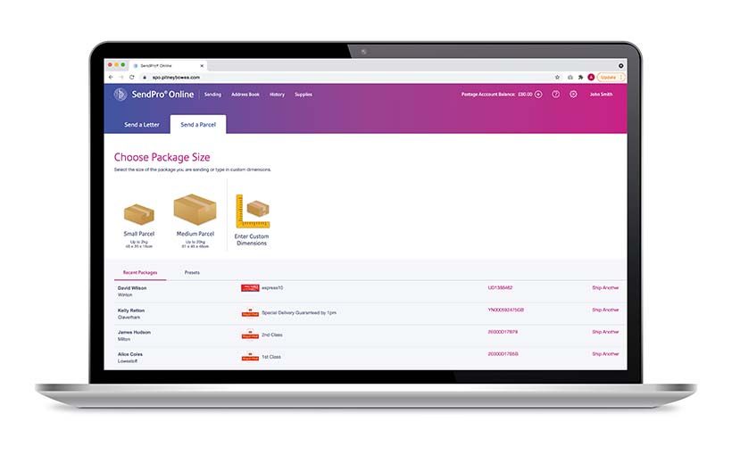 SendPro® Online | Pitney Bowes